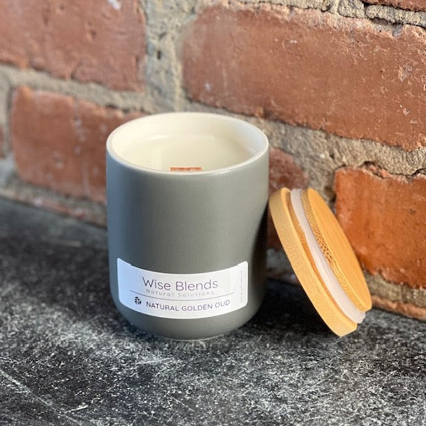 Natural Golden Oud Candle-recycled container