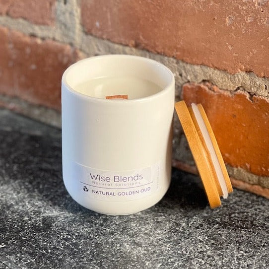 Natural Golden Oud Candle-recycled container